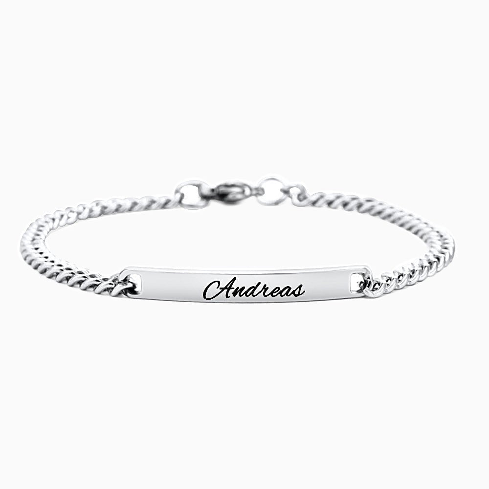 Mannerarmband Mit Gravur Silber